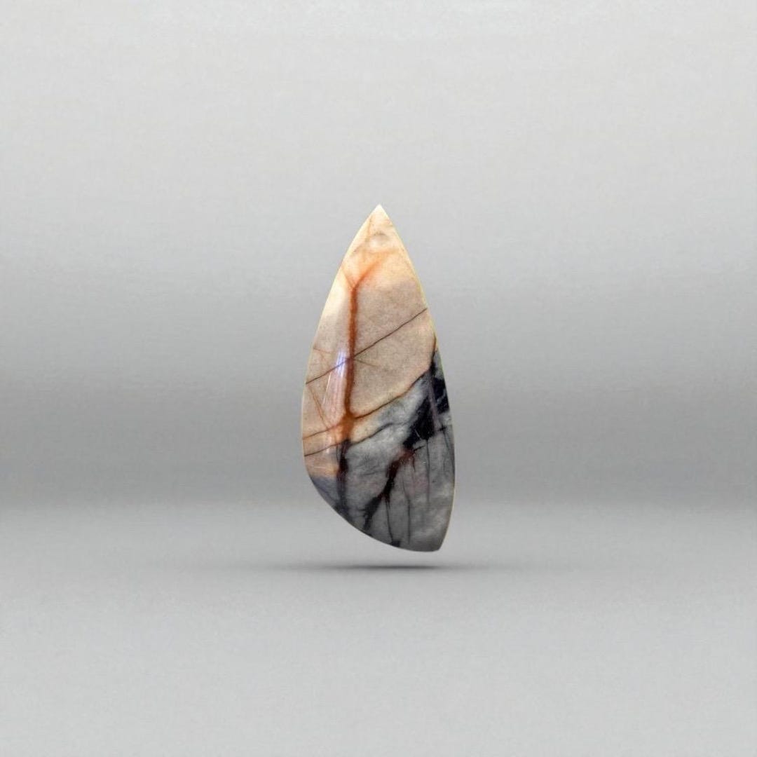 PICASSO Marble Cabochon in Black Grey and Natural Brown - 39MM ...