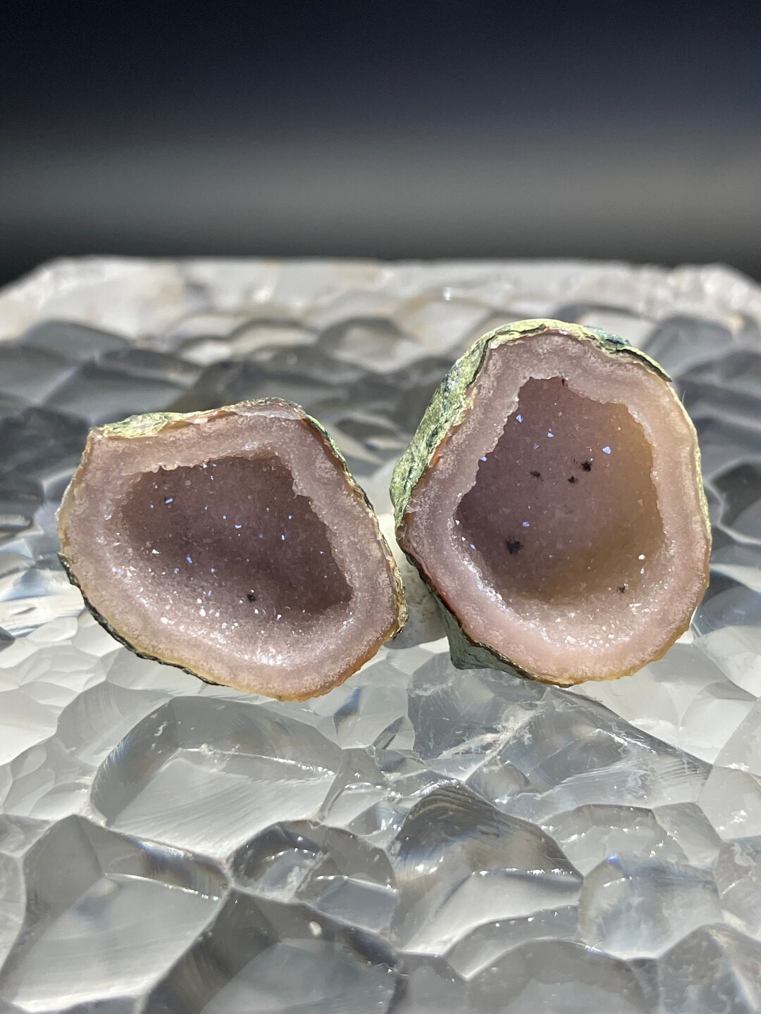 Pair Baby Geode Called mini Tabasco Geodes Raw Sawn Approximately 20MM ...