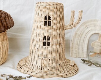 Wicker Rattan Mushroom House Kids Room Handmade Rattan - Etsy