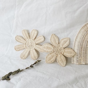 Set of 2 Flower Rattan Decoration,flowers Shelf Decoration,rattan ...