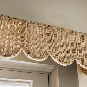 Natural Scallop Rattan Window Pelmet, Window Pelmet, Rattan Valance ...