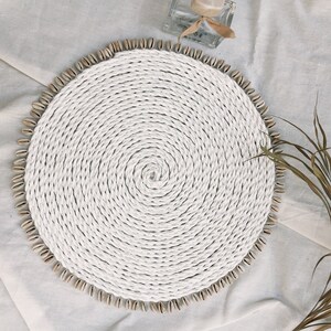 Shell Placemats, Straw Wicker Placemats, Bali Placemats Decor, Boho ...