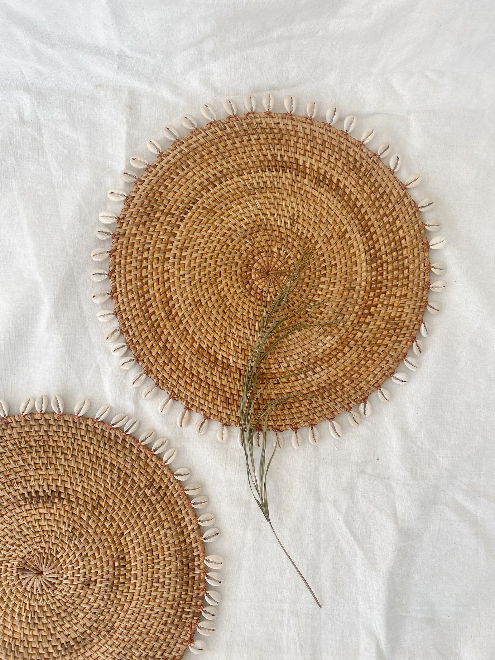 Brown Rattan Shell Placemats Shell Placemats Straw Wicker - Etsy