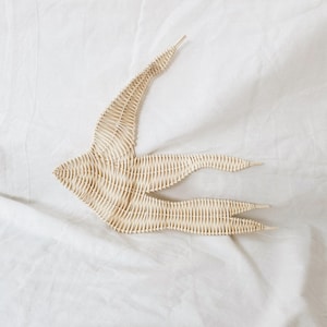 Set of 2 Swallow Bird Rattan Decoration, Shelf Decoration, Rattan ...