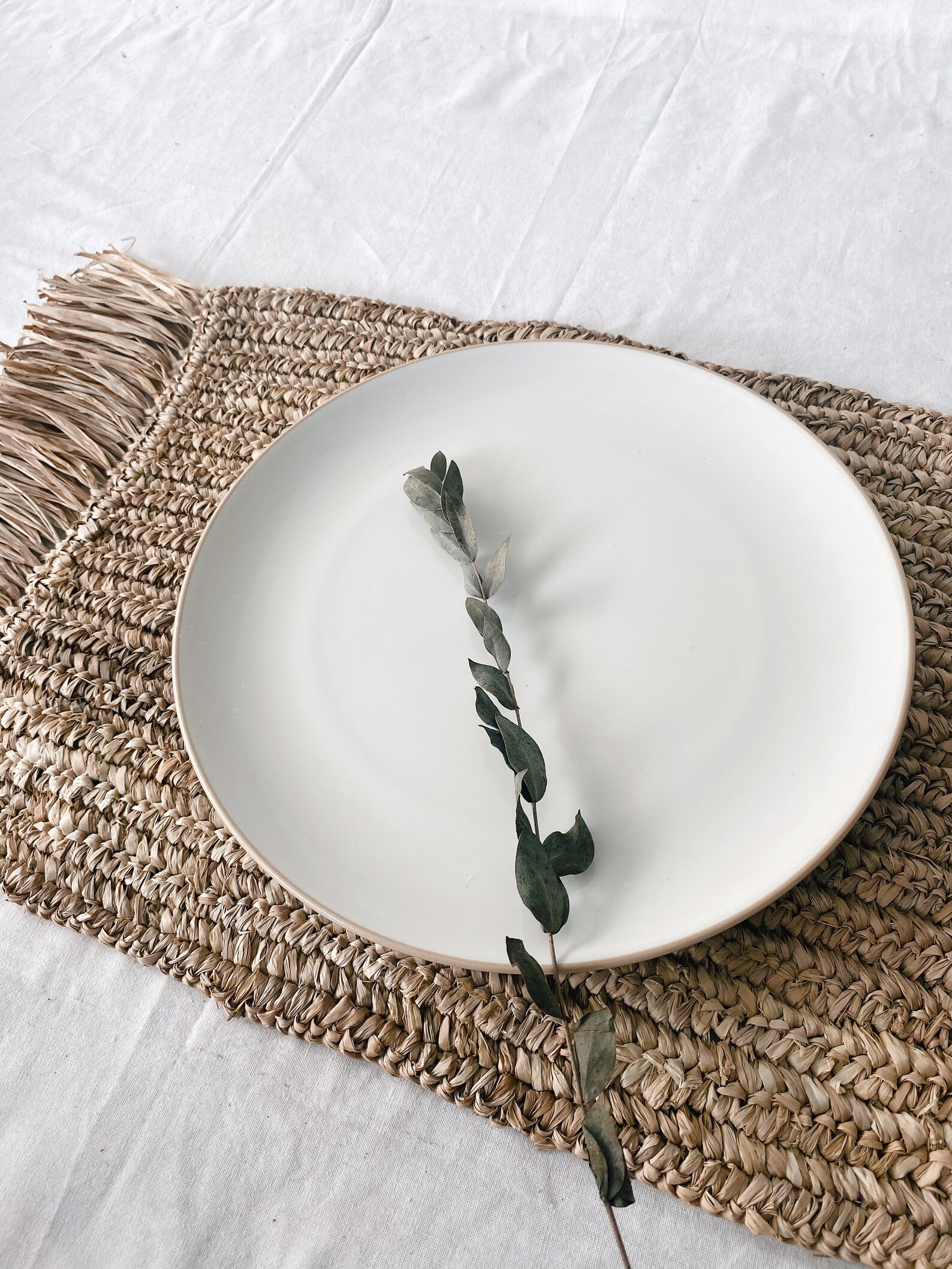 Rectangle Raffia Fringe Placemats Fringe Placemats Handwoven - Etsy