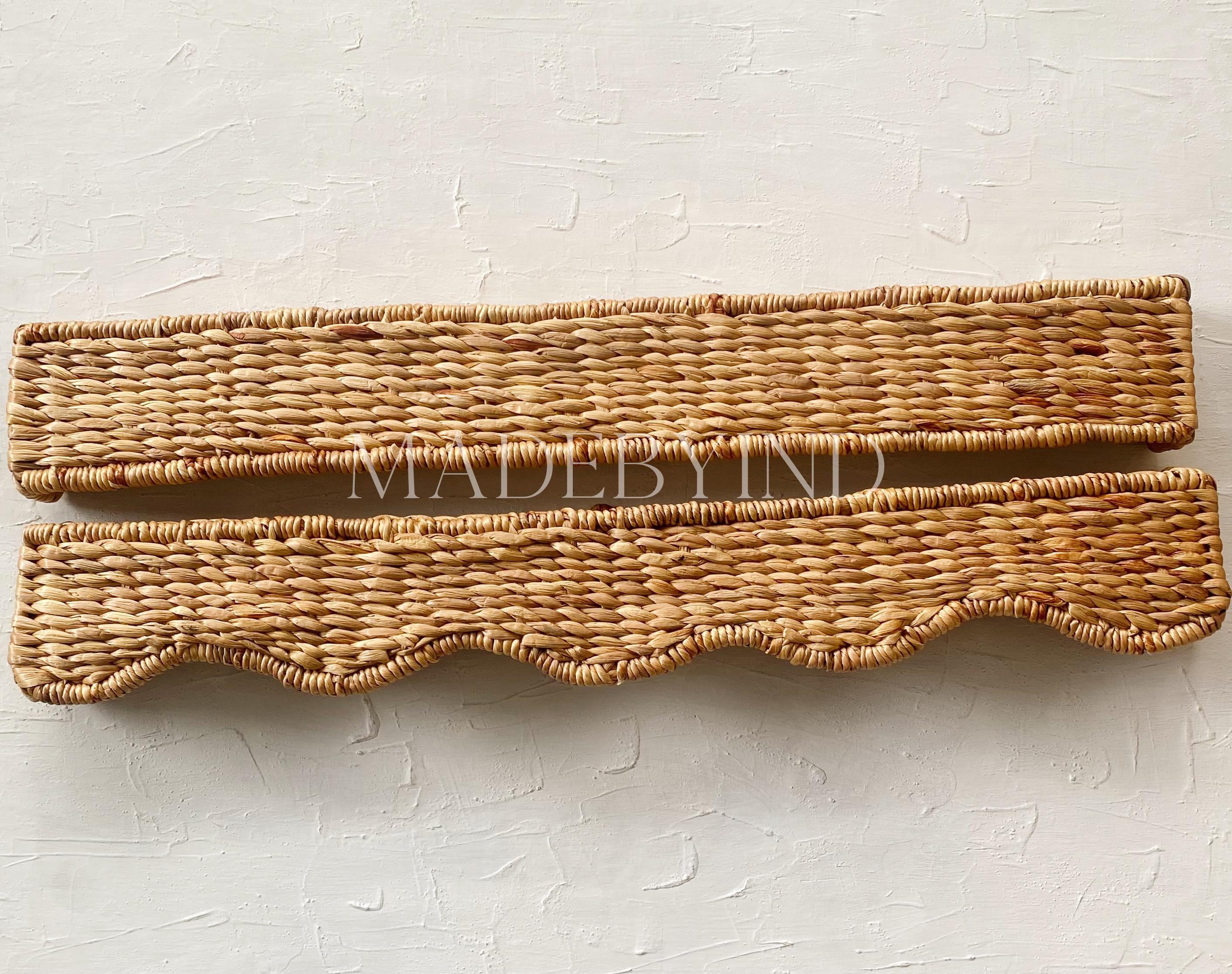 Straight Water Hyacinth Window Pelmet: Natural Woven Valance, Valances ...