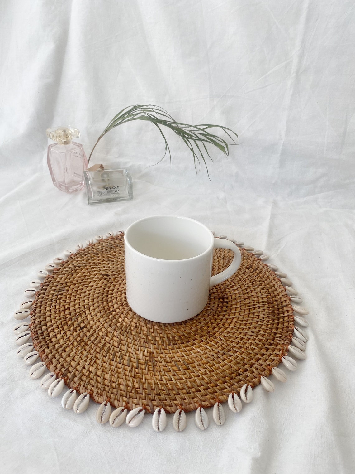 Brown Rattan Shell Placemats Shell Placemats Straw Wicker | Etsy
