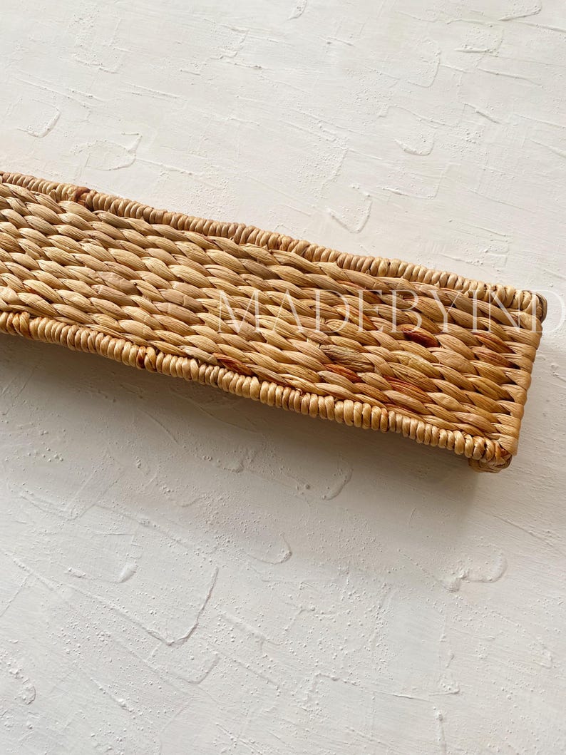 Straight Water Hyacinth Window Pelmet: Natural Woven Valance, Valances ...