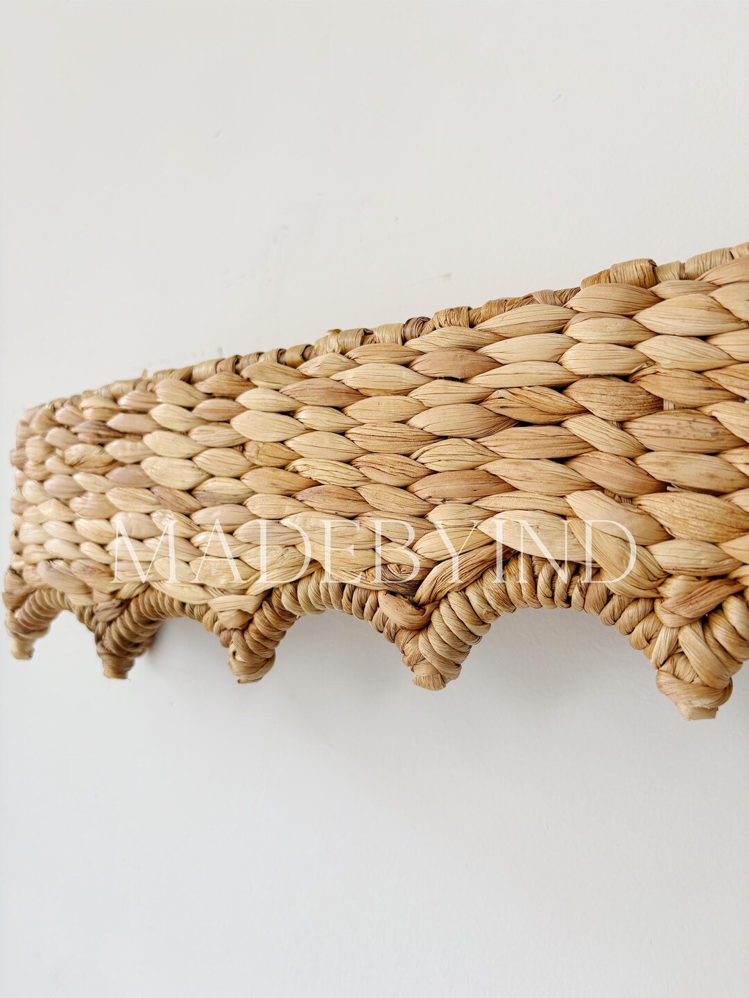 Handwoven Wave Scallop Edge Window Valance, Curved Pelmet Window Cover ...