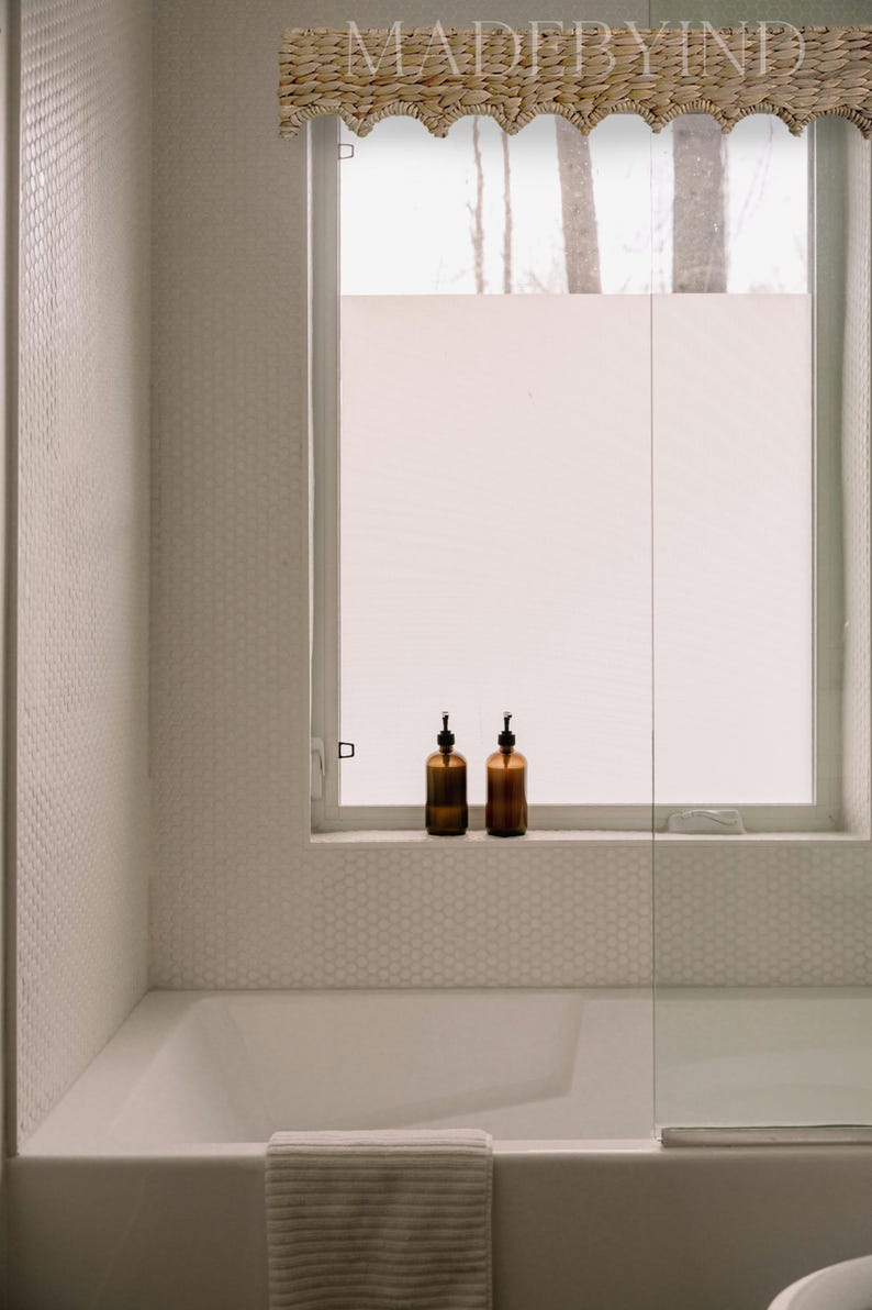 Handwoven Wave Scallop Edge Window Valance, Curved Pelmet Window Cover ...