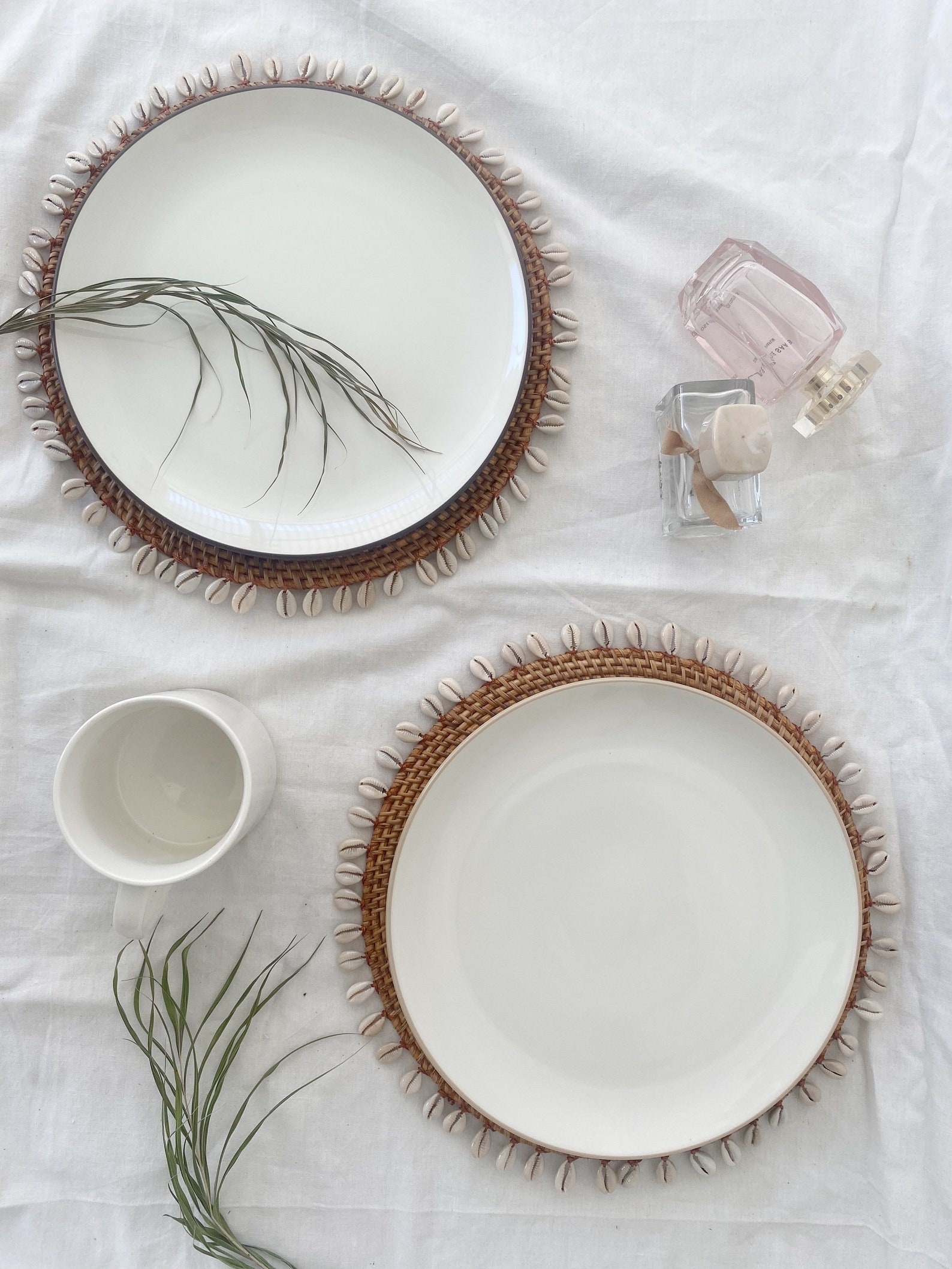 Brown Rattan Shell Placemats Shell Placemats Straw Wicker - Etsy