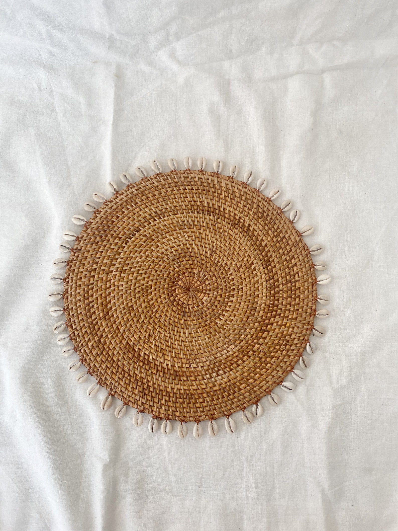 Brown Rattan Shell Placemats Shell Placemats Straw Wicker - Etsy