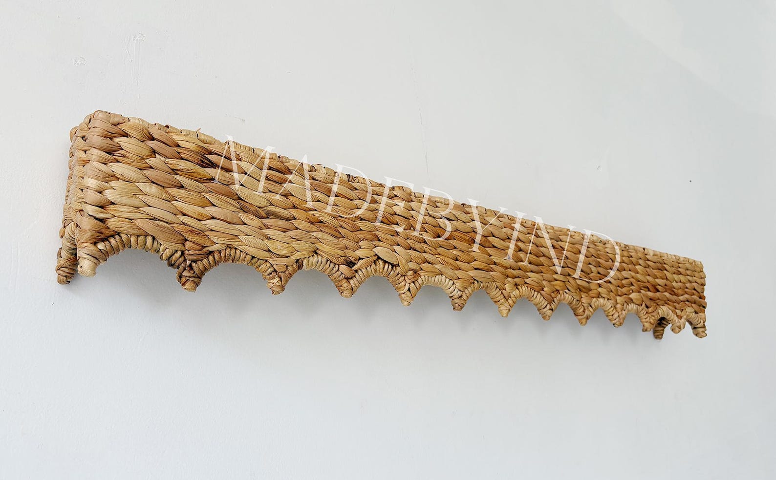 Handwoven Wave Scallop Edge Window Valance, Curved Pelmet Window Cover ...