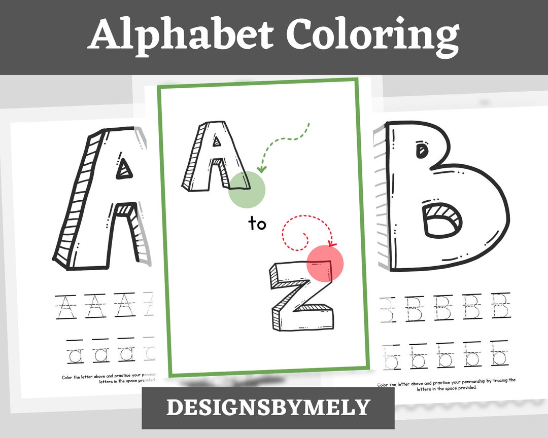 Alphabet Coloring Pages for Kids Printable ABC Coloring Book ...