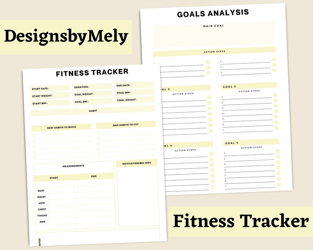 Fitness Tracker, Weight Loss Tracker, BUNDLE, Workout Planner Fitness ...