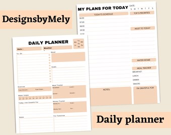 24 Hour Daily Planner Printable, Daily to Do List for Work / Personal ...