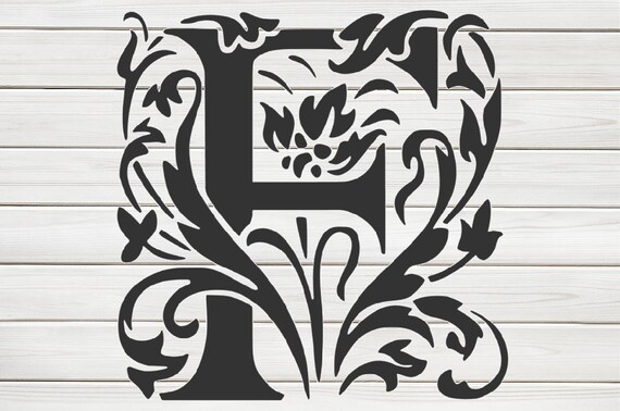 Initial Letter F Stencil Model Image Design Print Digital - Etsy