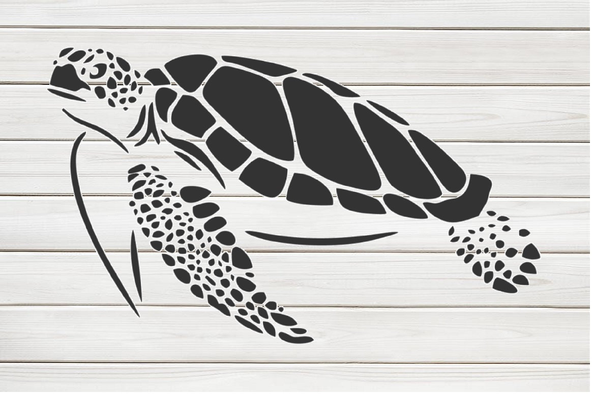 Giant Sea Turtle Stencil Model Template Design Print Digital - Etsy