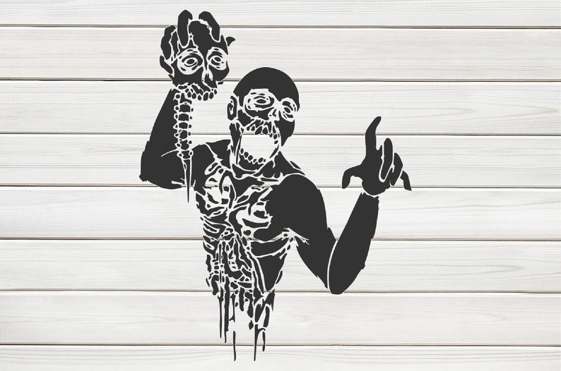 Scary Zombie Living Dead Stencil Model Image Design Print - Etsy