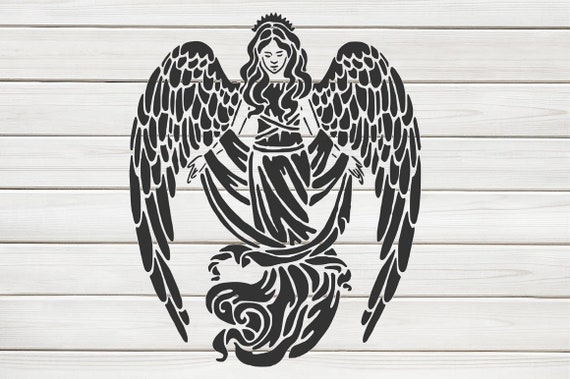 Beautiful Angel Stencil Model Template Design Print Digital | Etsy