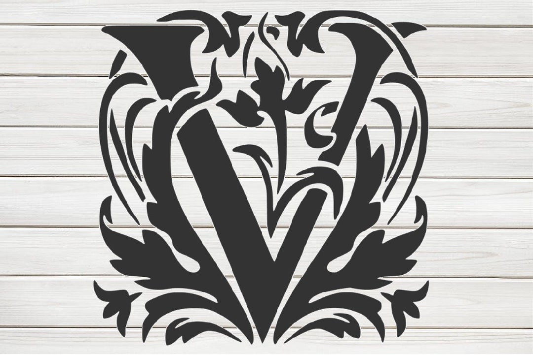 Initial Letter V Stencil Model Image Design Print Digital Download ...