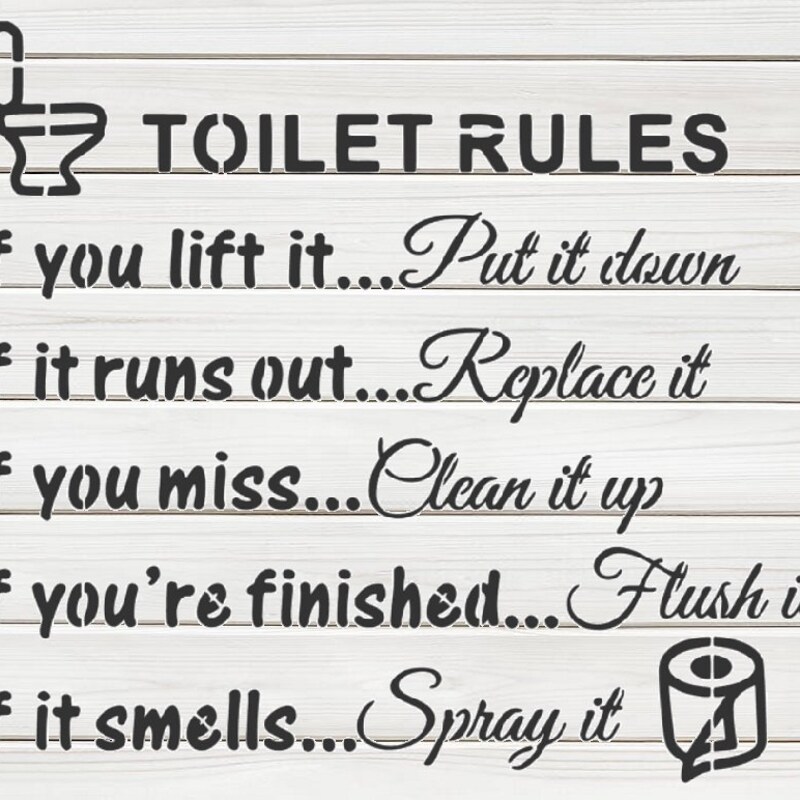Bathroom Rules Svg - Etsy