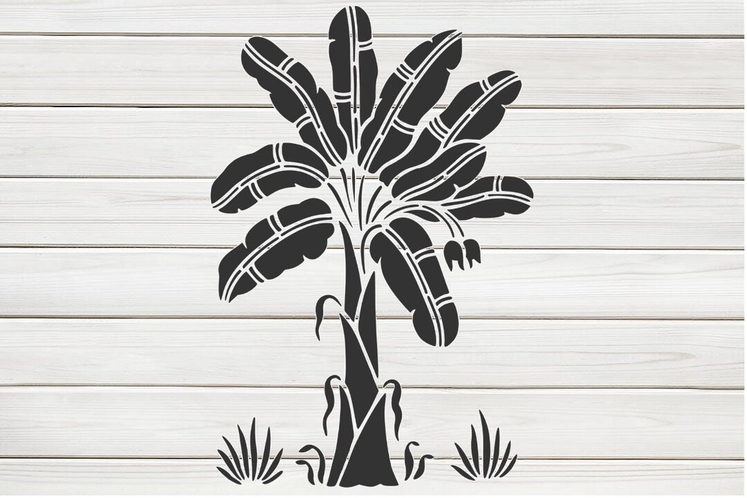 Beautiful Banana Tree Stencil Model Image Design Print Digital Download ...