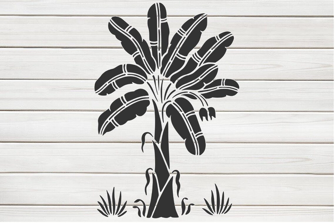 Beautiful Banana Tree Stencil Model Image Design Print Digital | Etsy