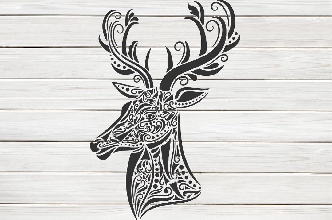 Stag Male Deer Head Stencil Model Template Design Print - Etsy