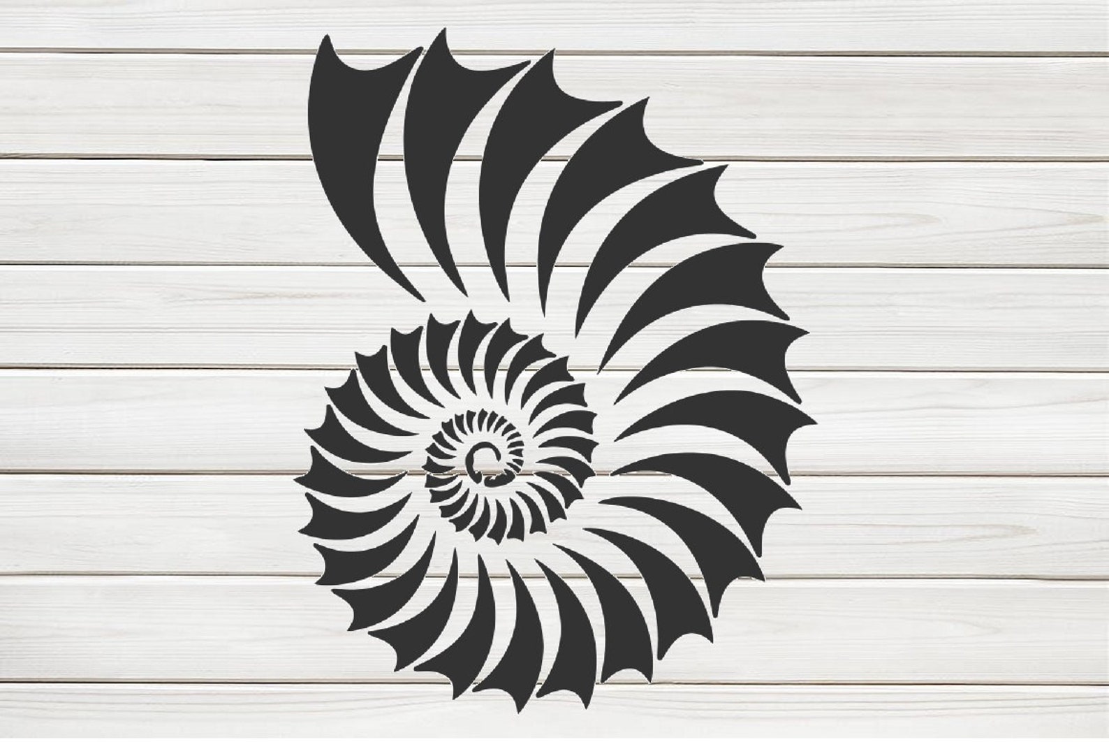 Ammonite Shell Fossil Shape Stencil Model Design Print | Etsy