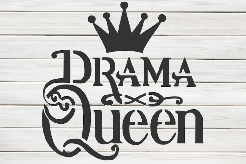 Drama Queen Logo Stencil Model Image Design Print Digital - Etsy