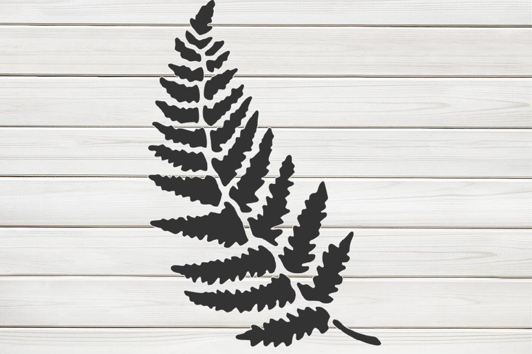 One Large Fern Leaf No7 Stencil Model Image Design Print Digital ...