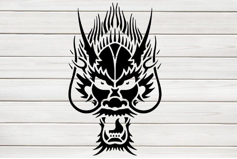 Chinese Dragon Face Stencil Model Template Design Print - Etsy