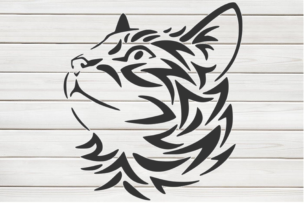 Cat Head Stencil Designs
