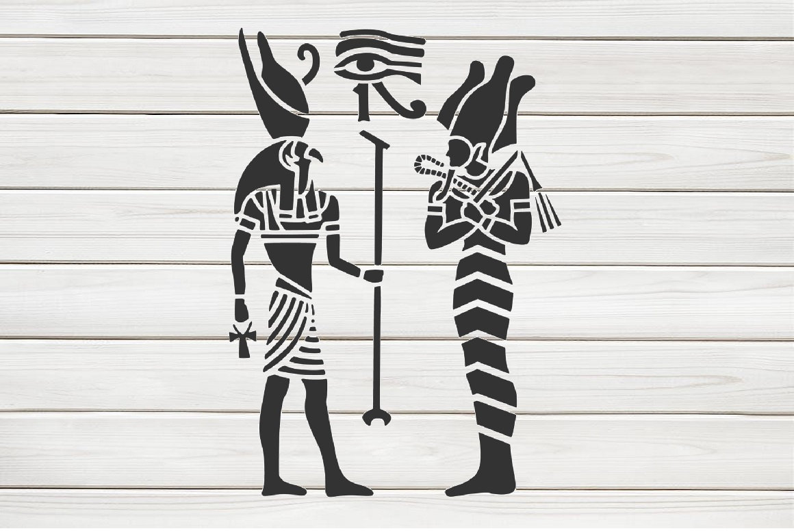 Egyptian Gods Horus Stencil Model template design print | Etsy