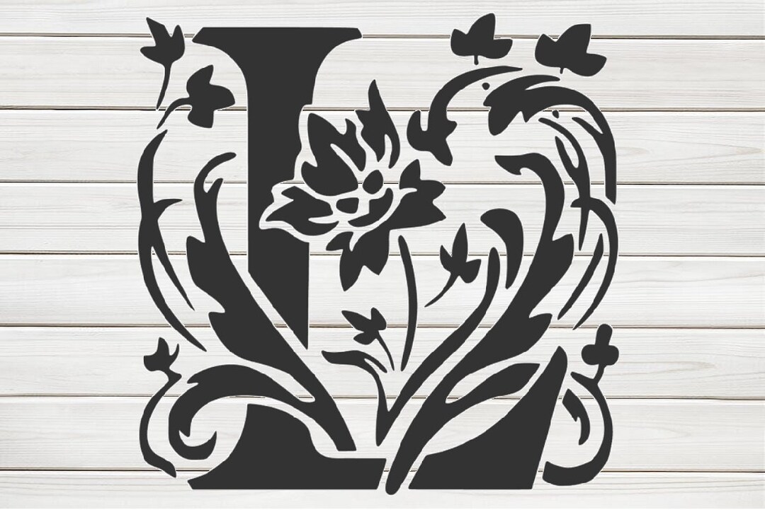 Initial Letter L Stencil Model Image Design Print Digital Download ...
