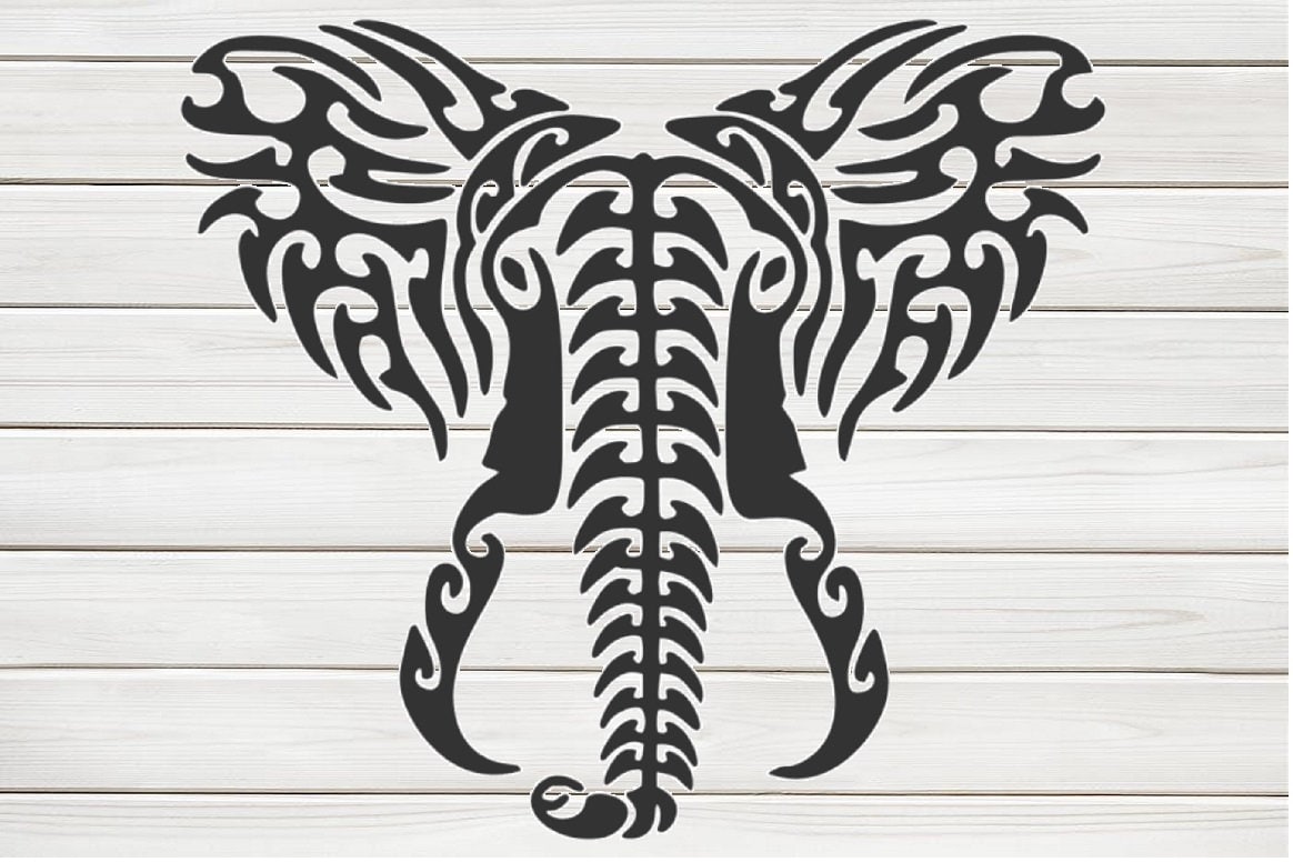 Tribal Elephant Head Stencil Model Image design print Digital | Etsy