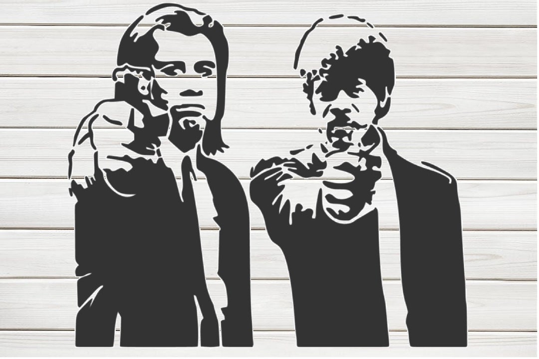 P F Travolta Hitmen Stencil Template Model Design Print Digital ...