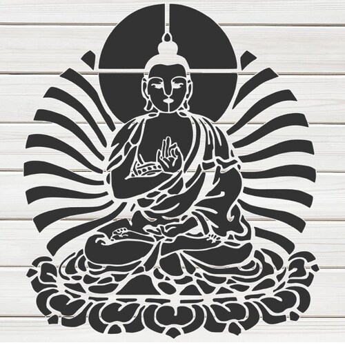 Zen Buddha Meditation Stencil Model Template Design Print - Etsy