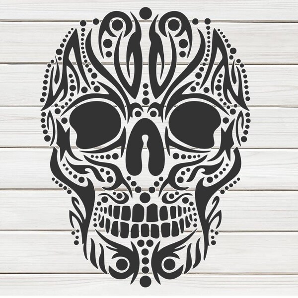 Sugar Skull Stencil - Etsy