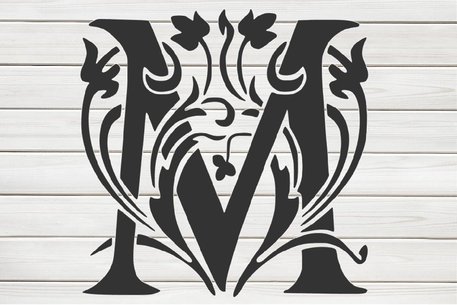 Initial Letter M Stencil Model Image design print Digital | Etsy