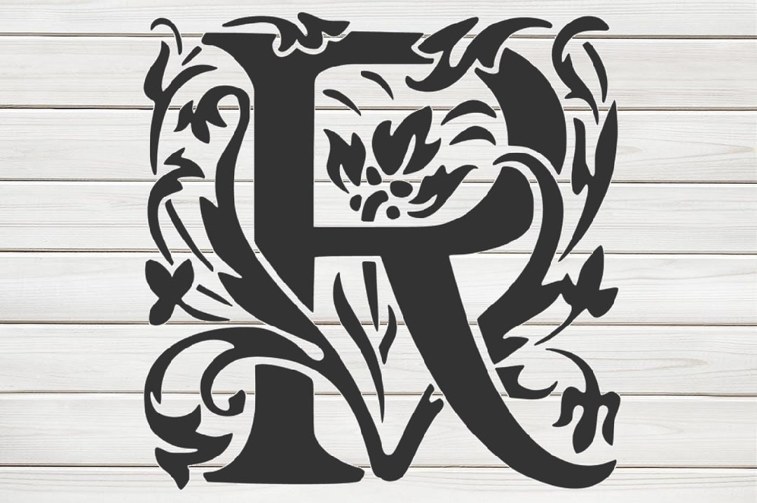 Initial Letter R Stencil Model Image Design Print Digital - Etsy