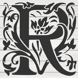 Initial Letter R Stencil Model Image Design Print Digital - Etsy
