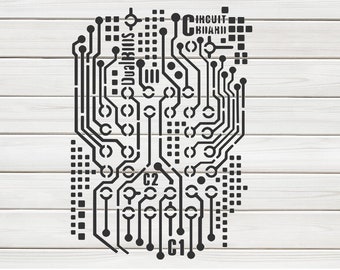 Circuit Board Wall Stencil - Etsy UK