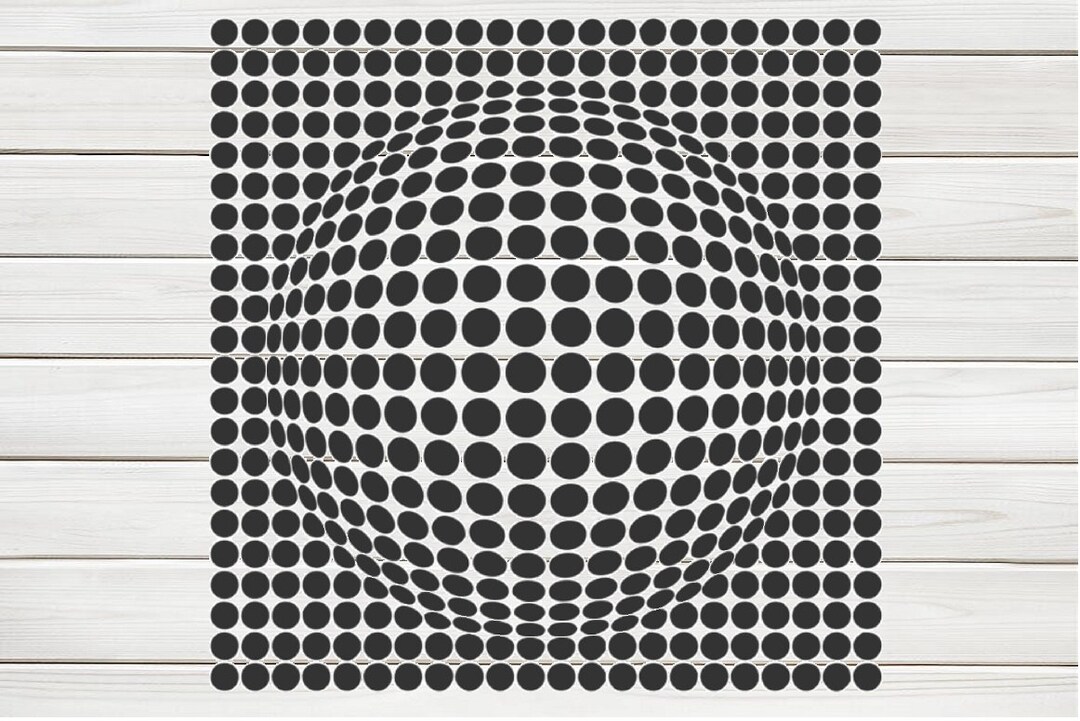 Sphere Optical Illusion Stencil Model Image Design Print Digital ...