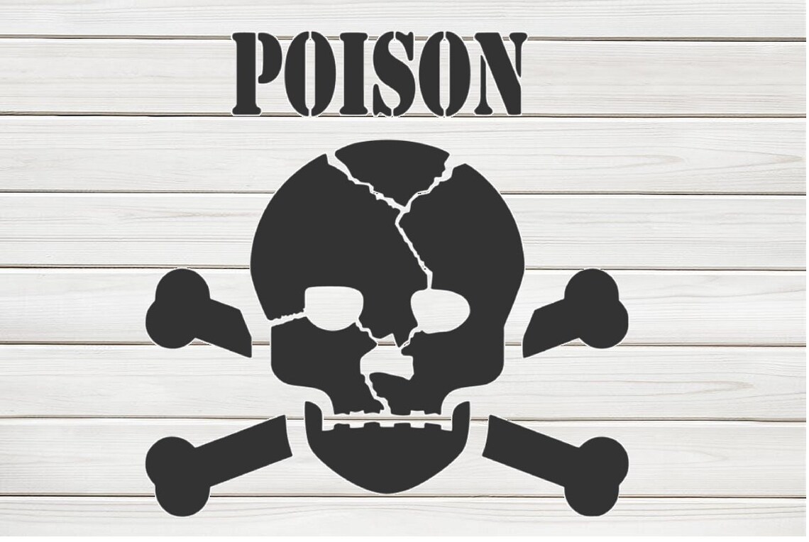 Danger Poison Sign Stencil Template Model Design Print Digital - Etsy