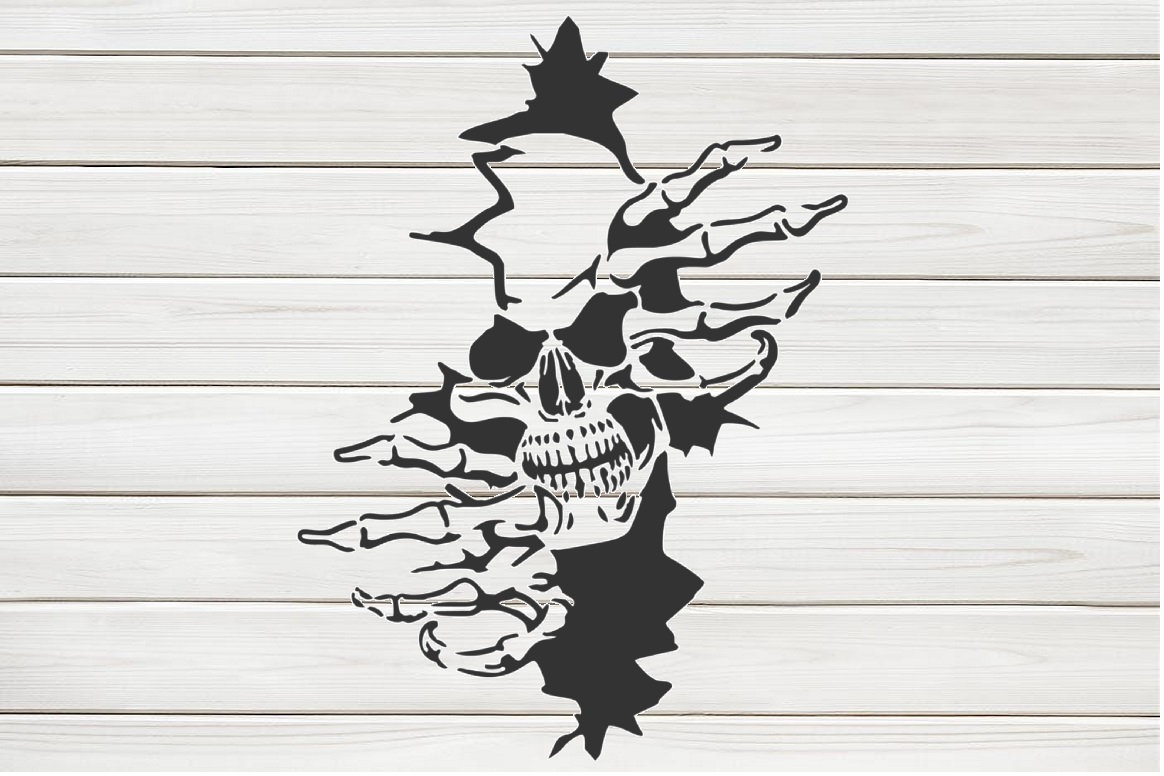 Skeleton Breaking Through Wall Stencil Template Design Print - Etsy Canada