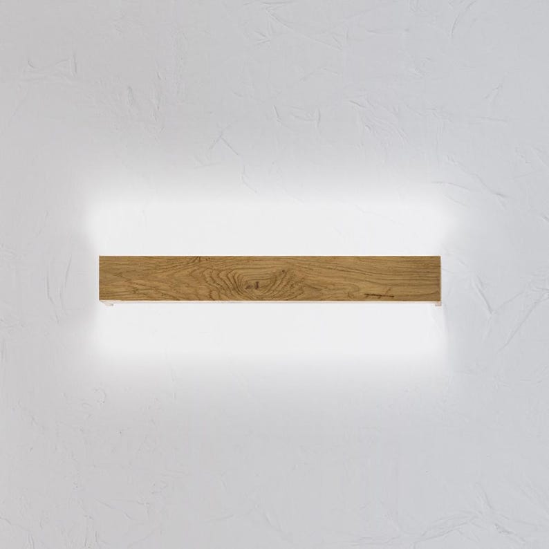 Wifi Oak LED Dimmable Wall Lamp: Modern Rustic Linear Lighting - Etsy