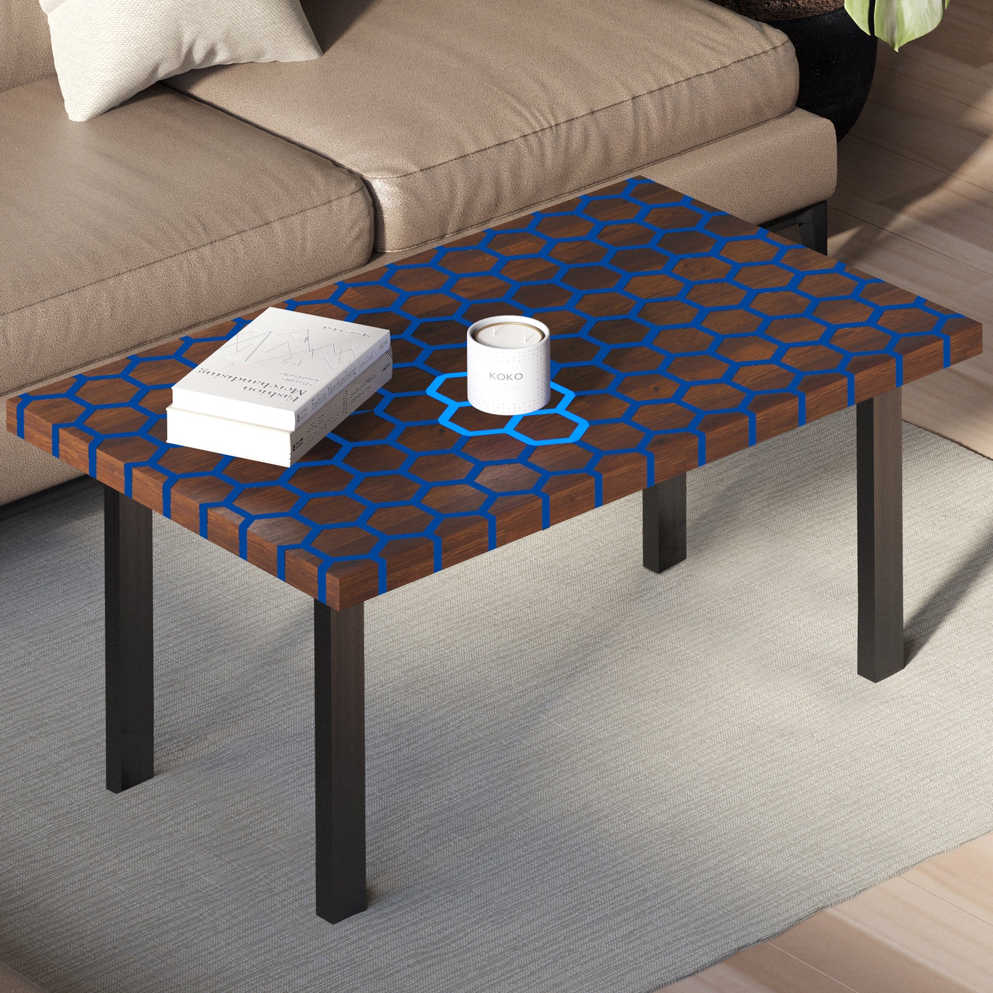 Touch Table. the Glowing Table is Made of Epoxy Resin. It Has a ...