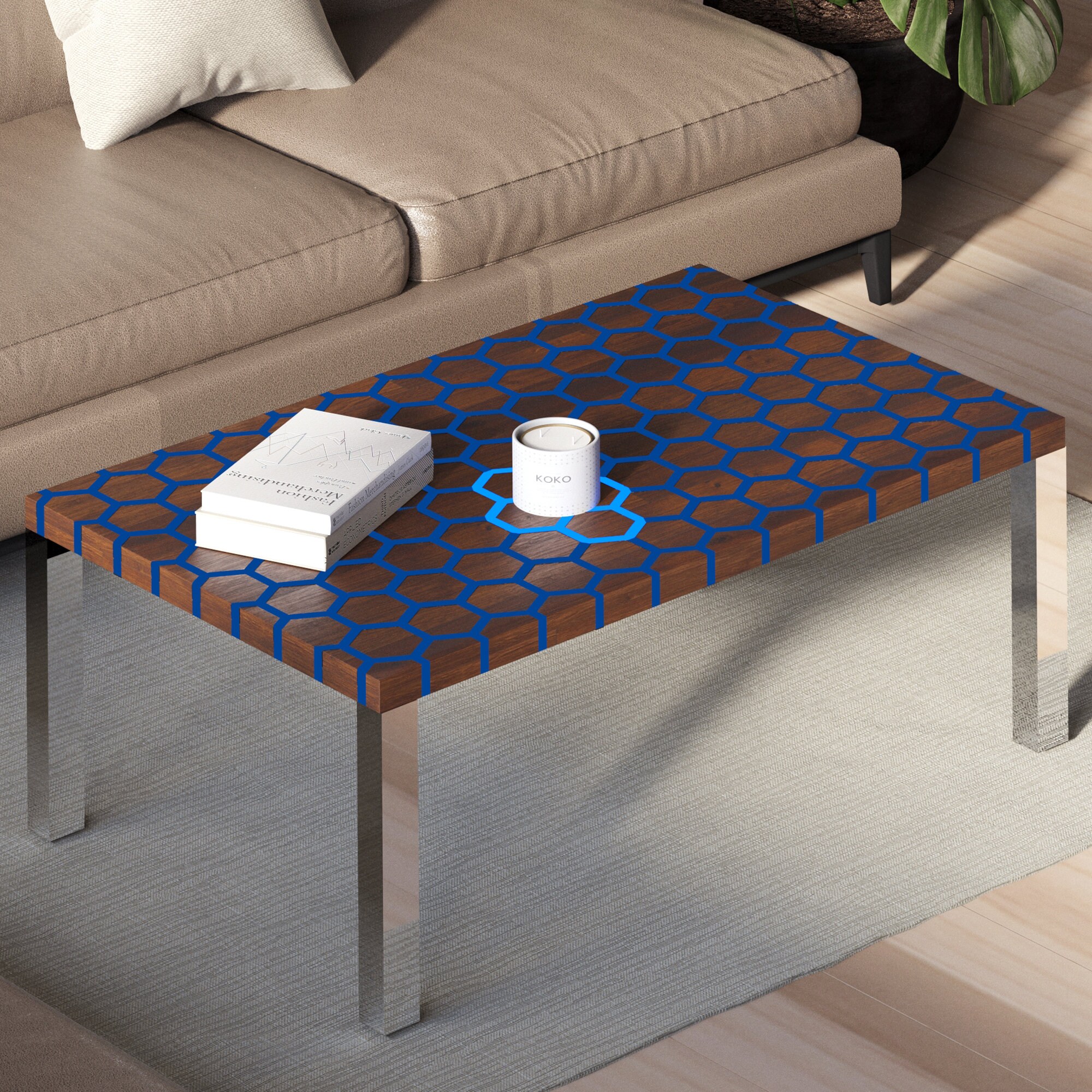 Touch Table. the Glowing Table is Made of Epoxy Resin. It Has a ...